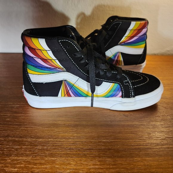 Vans | Shoes | Vans Sk8 Hi Multicolor Rainbow Suede Skate Sneaker Men 4 ...